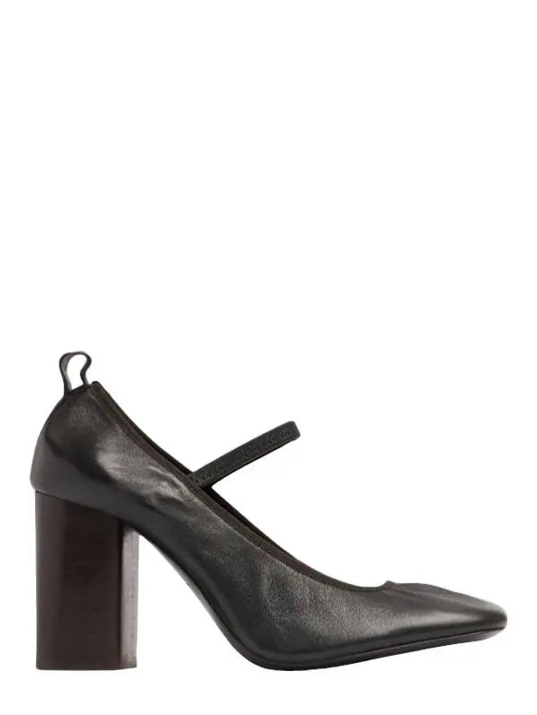 LEMAIRE Square Ballet Heels - Dark Brown