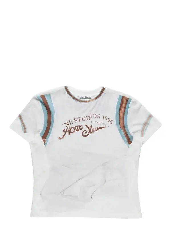 Acne Studios Logo Printed Crewneck T-shirt - White