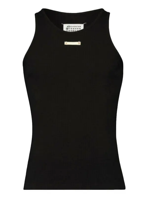 MAISON MARGIELA Ribbed Sleeveless Top - Black