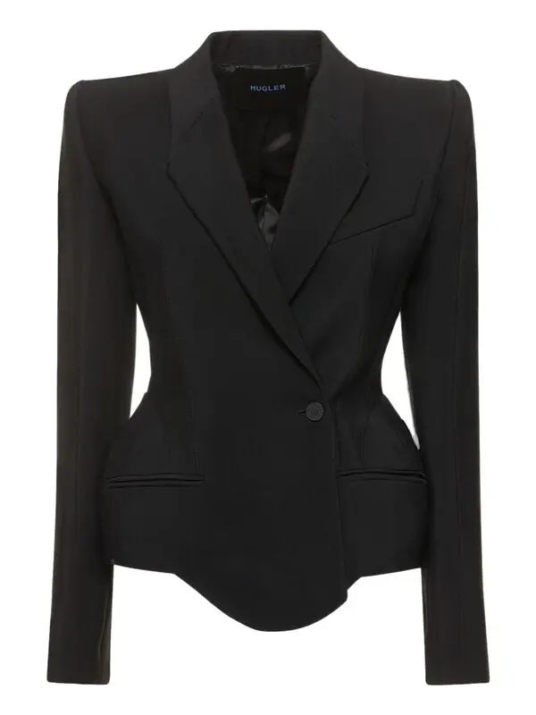 MUGLER Single-button Jacket - Black