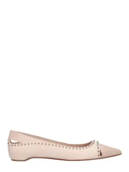 CHRISTIAN LOUBOUTIN Duvettina Flat Ballet Flats With Stud Embellishments - Nude