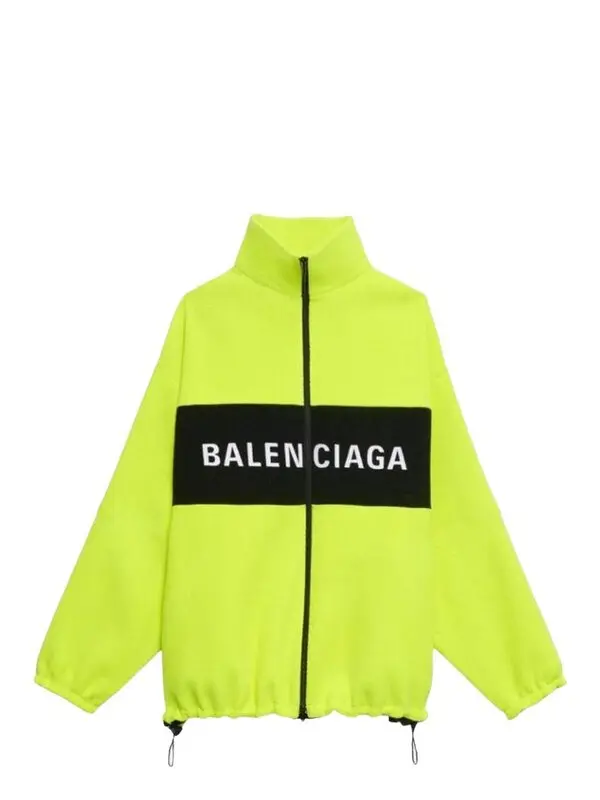 Balenciaga Logo Zipper Casual Jacket - Yellow
