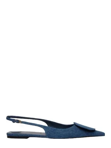 Jacquemus Buckle Slingback Flats - Blue