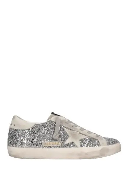 GOLDEN GOOSE Super-star Sequined Low-top Sneakers - Silver/ice