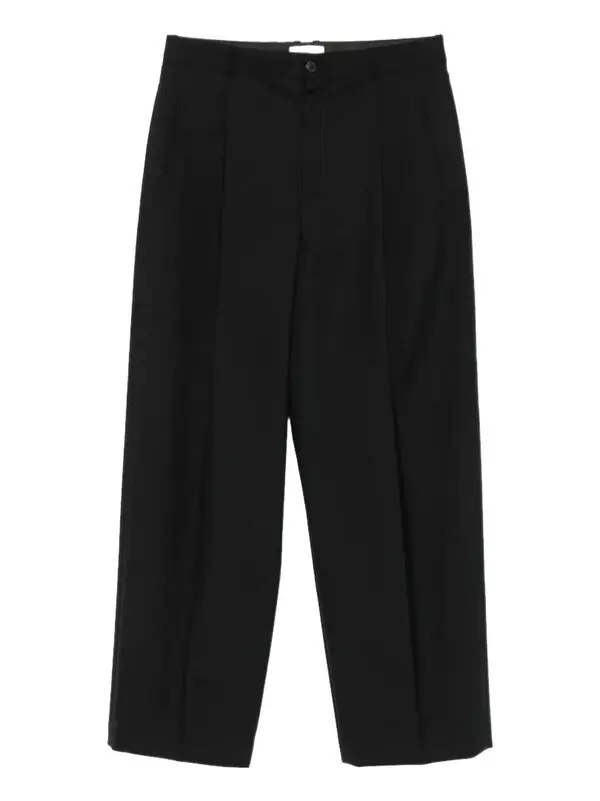 THE ROW Thom Pleated Wide Leg Trousers - Black