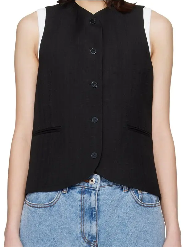 Loulou De Saison Paco Single-breasted Vest - Black