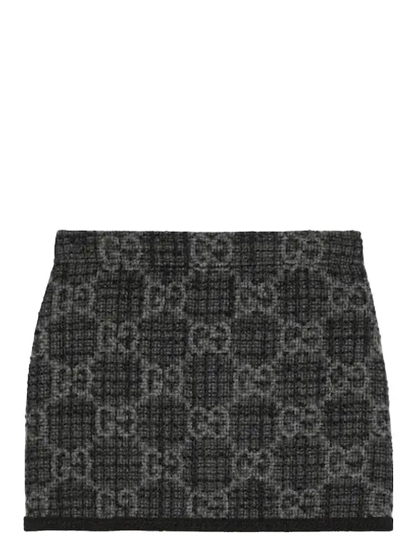 Gucci Gg Tweed Skirt - Gray