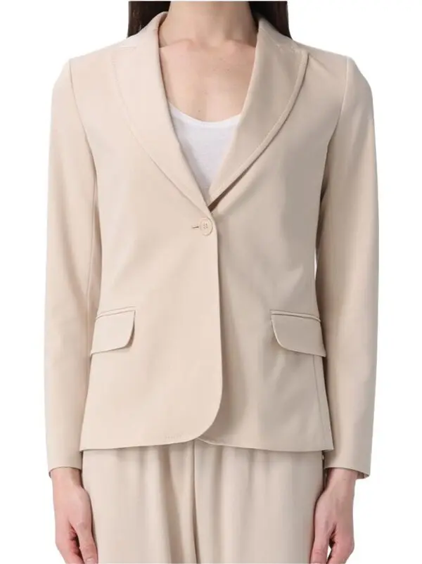 Max Mara Notched Lapel Blazer - Nude