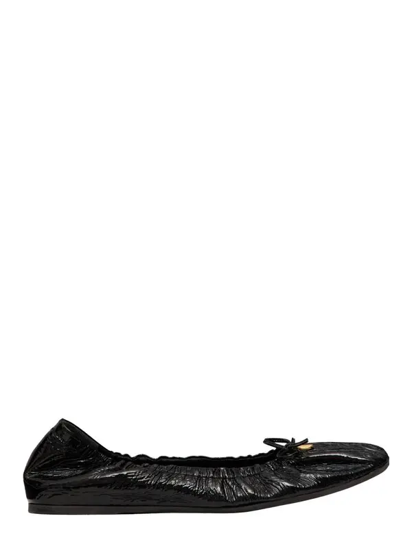 Valentino Garavani Vlogo Signature Ruched Ballerinas - Black