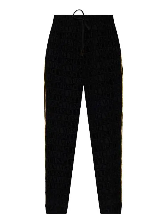 Versace Graphic Logo Casual Pants - Black