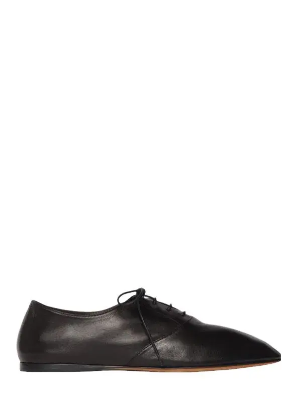 THE ROW Awar Leather Lace-up Shoes - Black