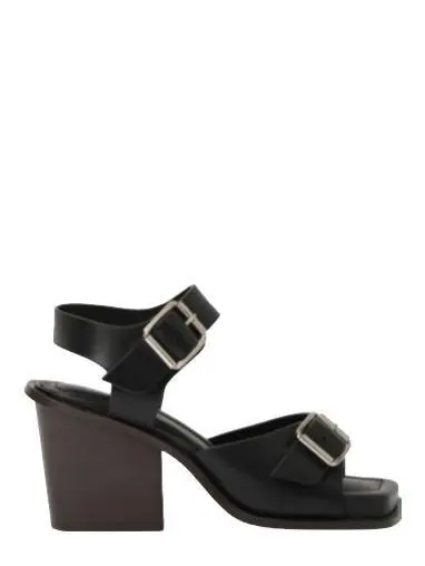 LEMAIRE Square Heel Strapped High-heeled Sandals - Black