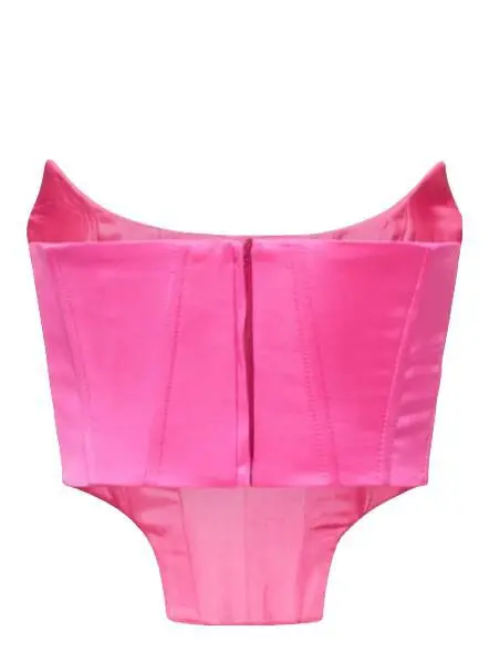 Giuseppe Di Morabito Elastic Satin Bustier - Pink