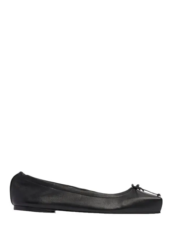 Jacquemus Square-toed Ballet Flats With Bow Detailing - Black