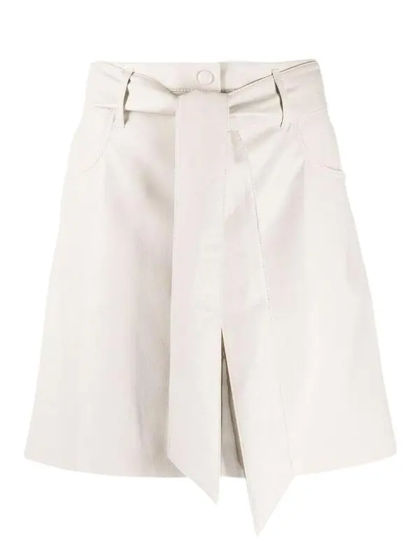 Nanushka A-shaped Mini Skirt With Belt Detail - Nude