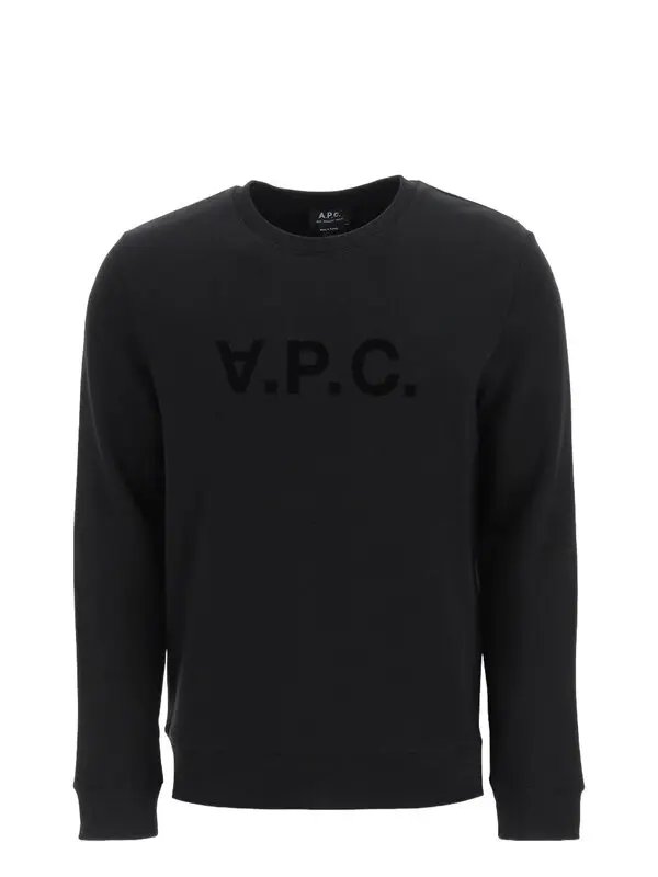 A.p.c. Logo Print Crewneck Sweatshirt - Black