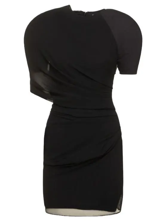 Jacquemus Asymmetrical Draped Dress With Back Cut-out - Black