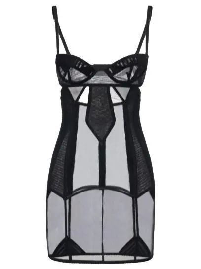 Dolce & Gabbana Stretch Tulle Mini Dress - Black
