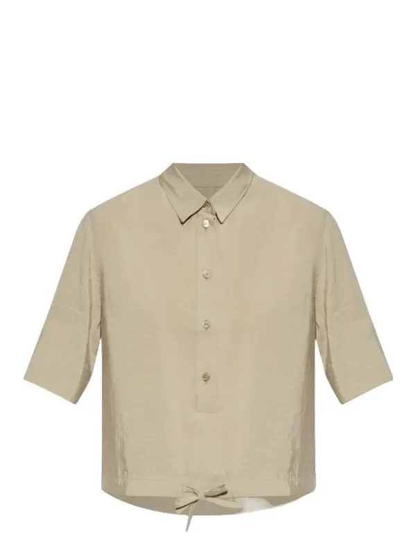 Maison Kitsuné Drawstring Hem Short Sleeve Shirt - Beige