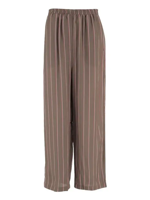 THE FRANKIE SHOP Pinstriped Wide Leg Trousers - Brown