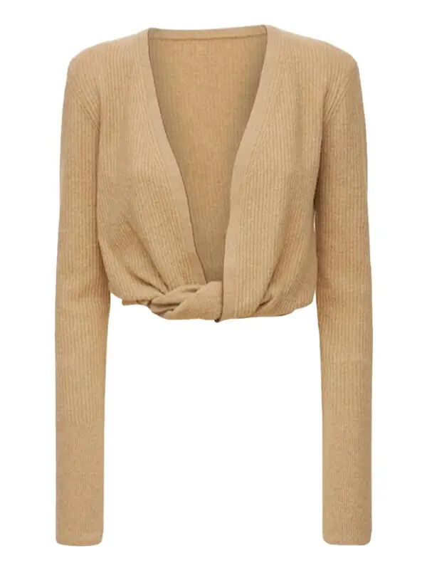 Jacquemus Logo Knit Cardigan - Nude