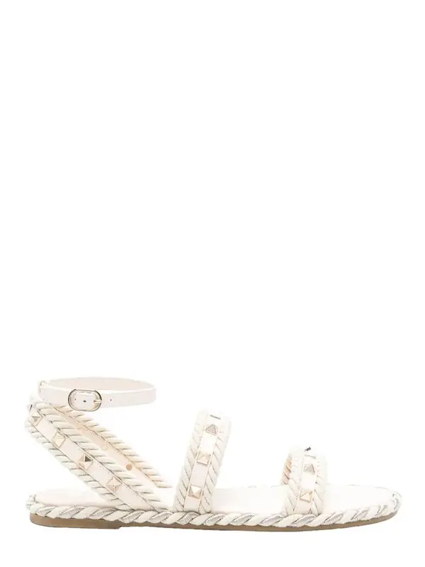 Valentino Garavani Rockstud Flat Sandals - Light Ivory