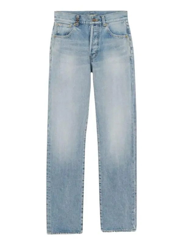 Saint Laurent Cassandre Straight Leg Jeans - Blue