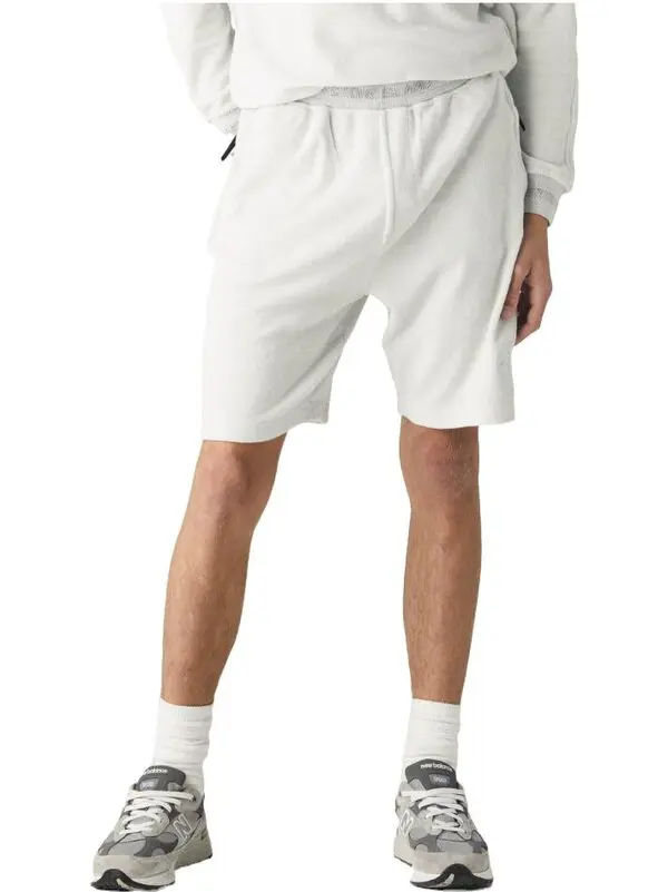 Stone Island Logo-waistband Terry Fleece Shorts - Frost Color