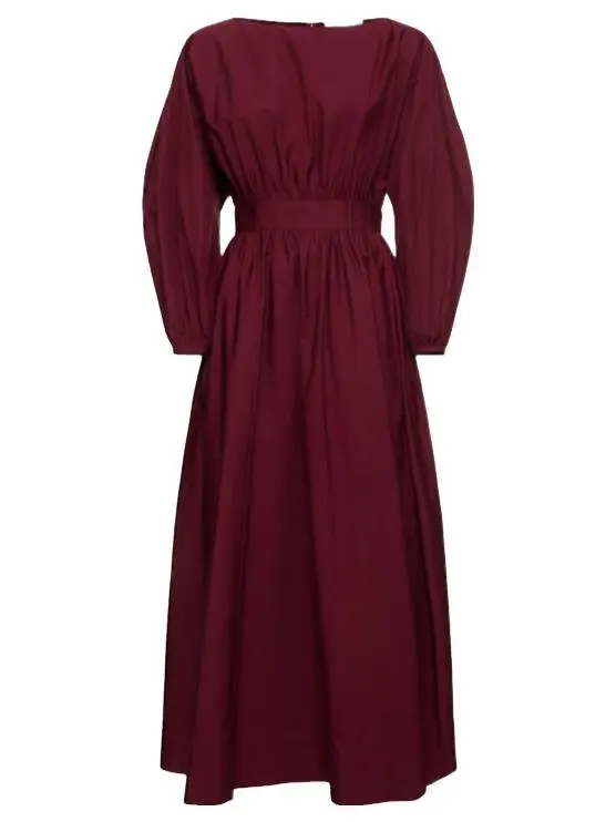 Gabriela Hearst Long Sleeve Dress With Pleated Detailing - Brown