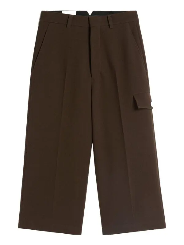 Ami Wide Bermuda Shorts With Belted Waist - Dark Brown