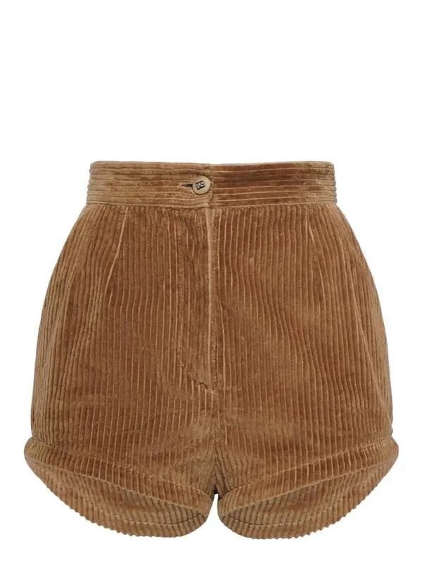 Dolce & Gabbana High-waist Corduroy Shorts - Brown