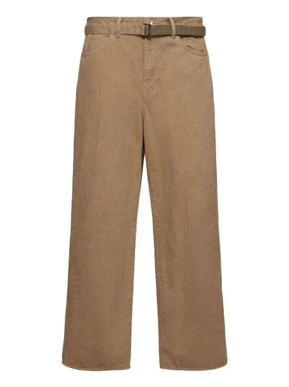 Sacai Belted Denim Trousers - Brown