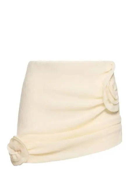 Magda Butrym Rose Embellished Pleated Skirt - Nude