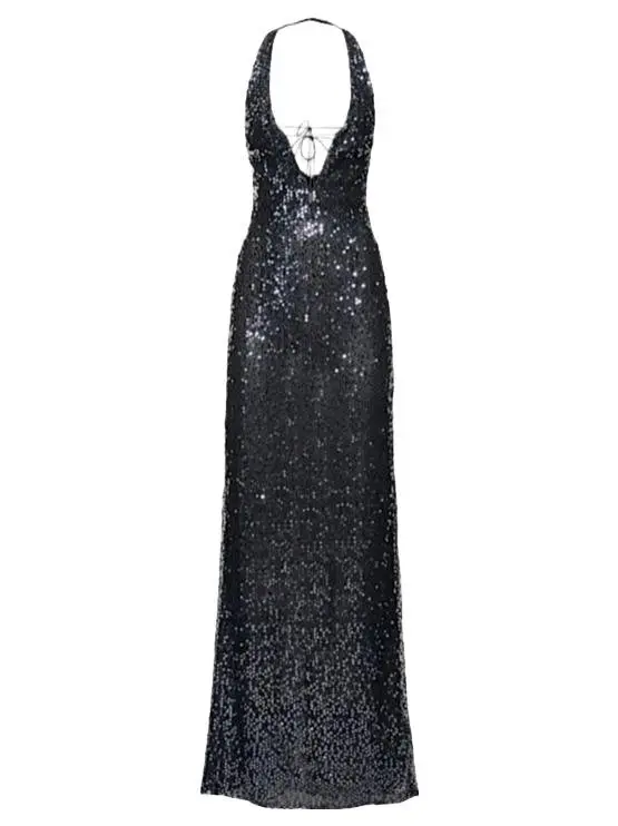 16Arlington Eima Sequined Open Back Gown - Blue