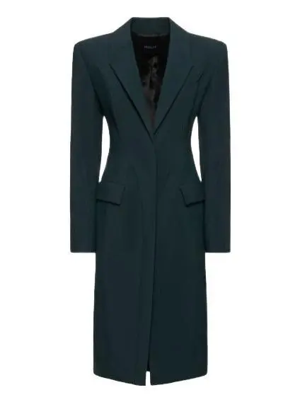 MUGLER Long-sleeved Mid-length Tailored Coat - Black