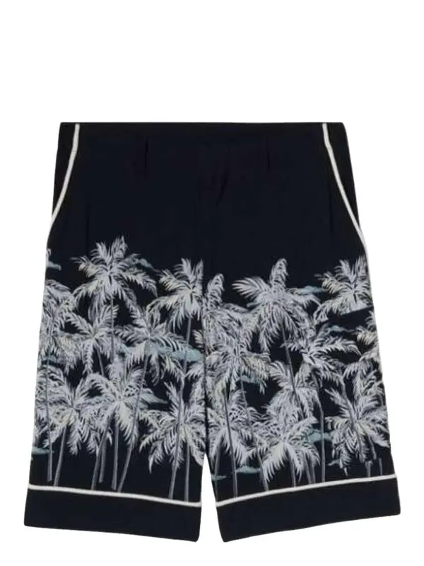 Palm Angels Palm Tree Print Bermuda Shorts - Black