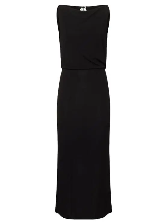 16Arlington Sleeveless Maxi Dress With Slit Skirt - Black