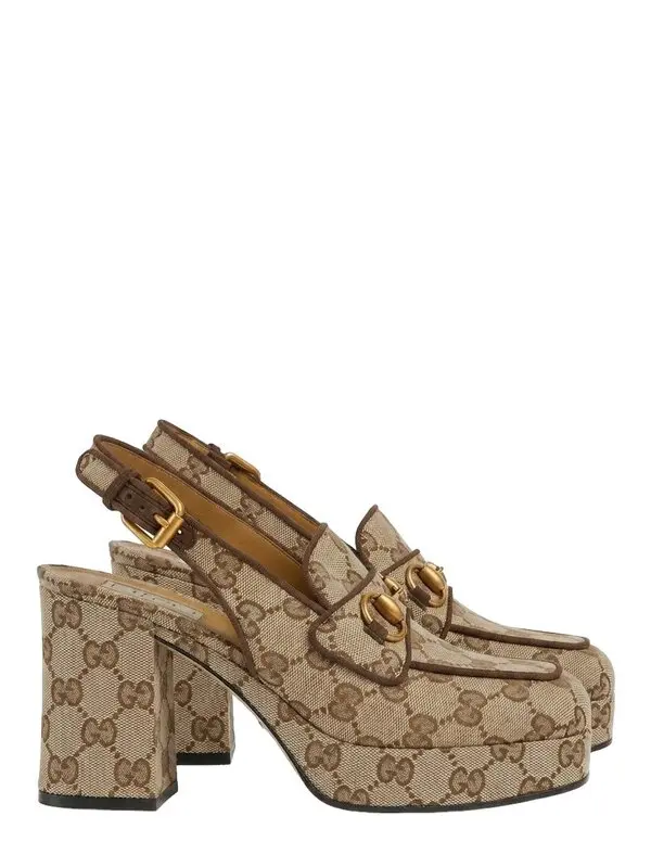 Gucci Horsebit Slingback Mules - Brown