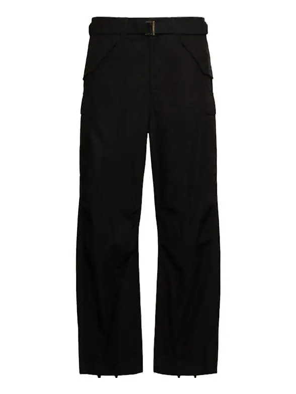 Sacai Cotton Twill Belted Cargo Pants - Black
