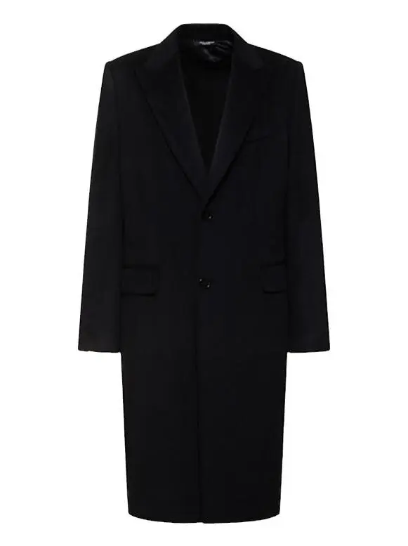 Dolce & Gabbana Single-breasted Collared Coat - Dark Blue