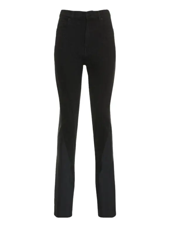 MUGLER Stitch Detail Denim Trousers - Black
