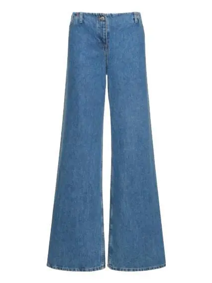 Magda Butrym Low Waist Belt Ring Jeans - Blue