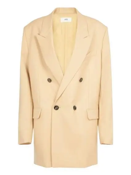 Ami Double-breasted Casual Jacket - Nude