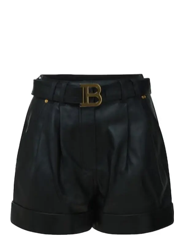 Balmain Logo High-waisted Casual Shorts - Black