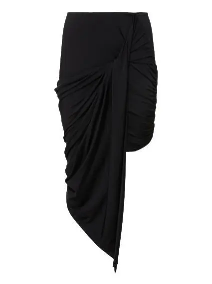 MUGLER Asymmetrical Drape Mini Skirt - Black