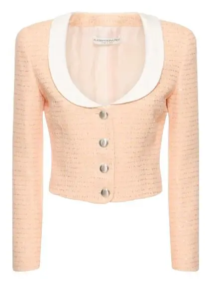Alessandra Rich Sequined Tweed Jacket - Nude