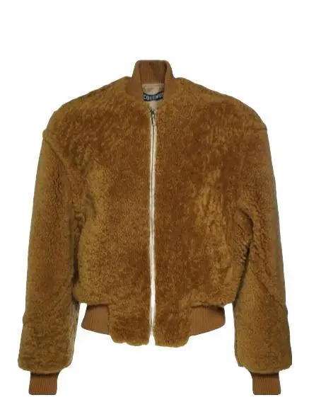Jacquemus Zip-up Shearling Bomber Jacket - Brown