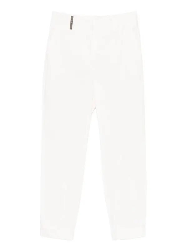 Peserico Cropped Pleated Trousers - White