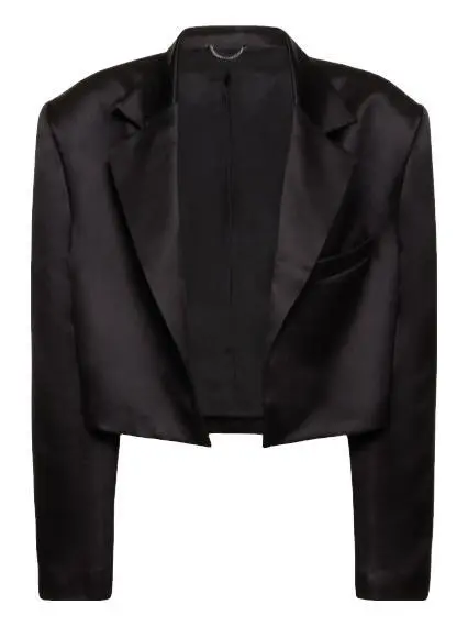 Magda Butrym Cropped Blazer With Logo Detail - Black