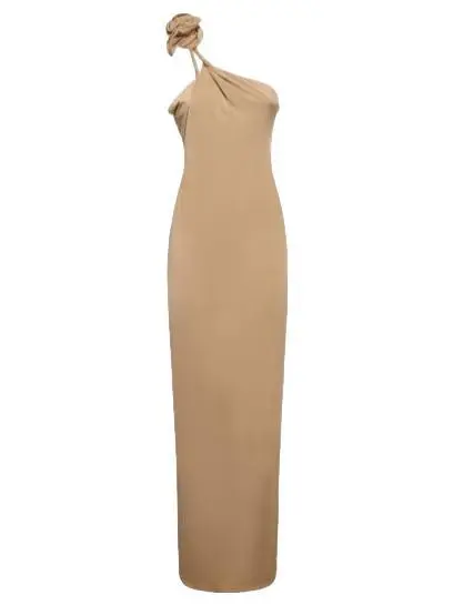 Magda Butrym Sleeveless Dress With Rose Embellishment - Nude